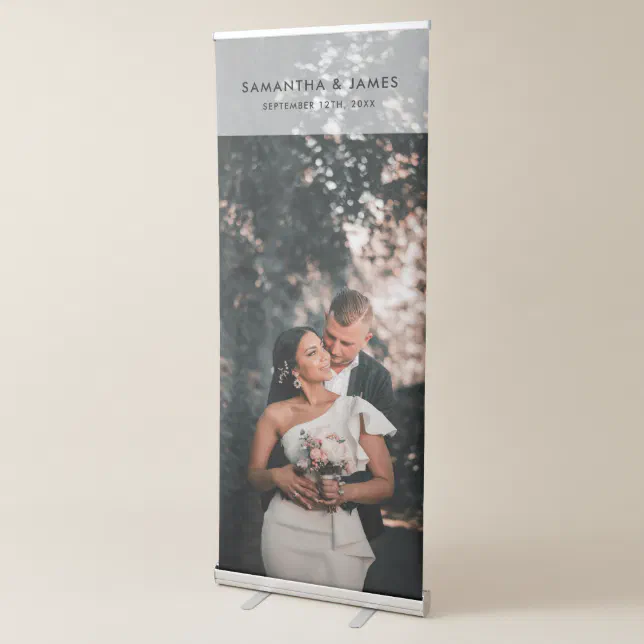 Customized Modern Wedding Photo DIY Retractable Banner | Zazzle