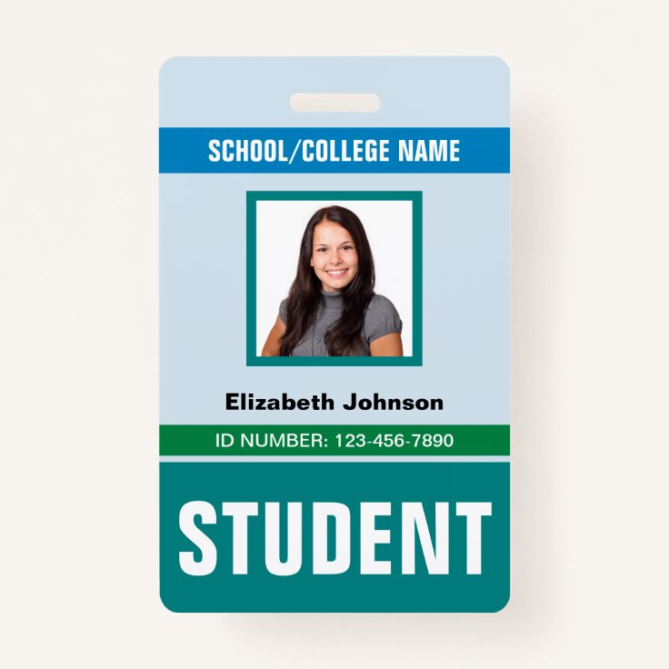 Customized Name and Photo | Student ID Card Badge | Zazzle