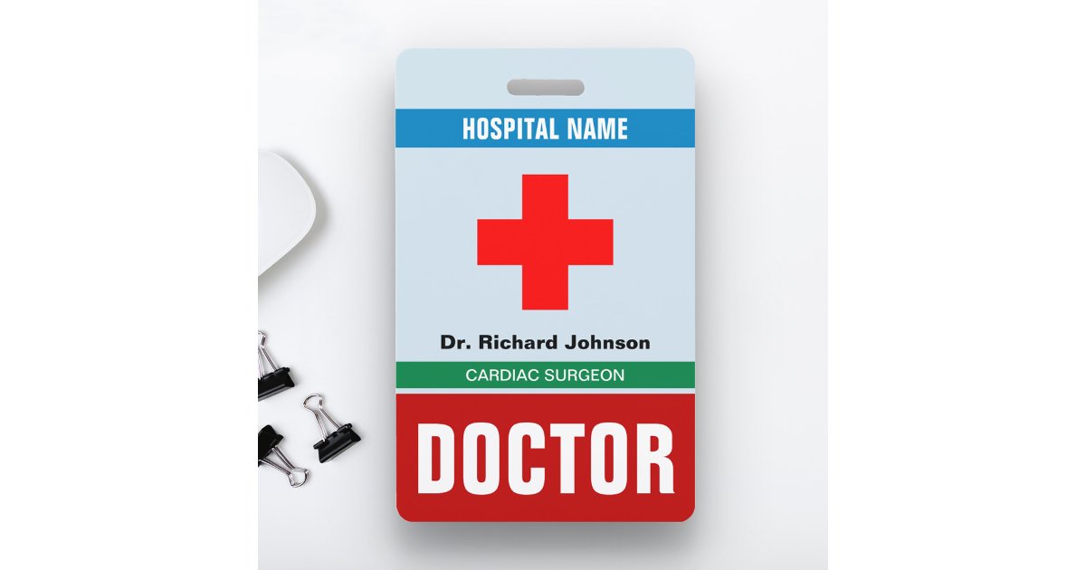 Customized Name Doctor ID Card Badge | Zazzle