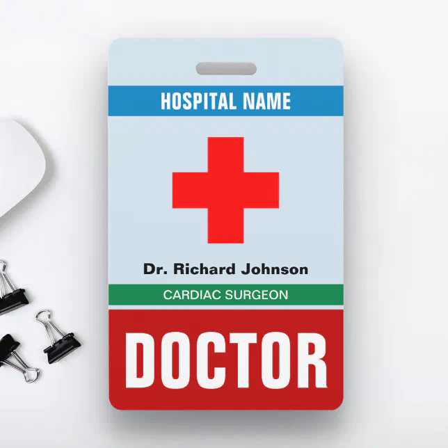 Customized Name Doctor ID Card Badge | Zazzle