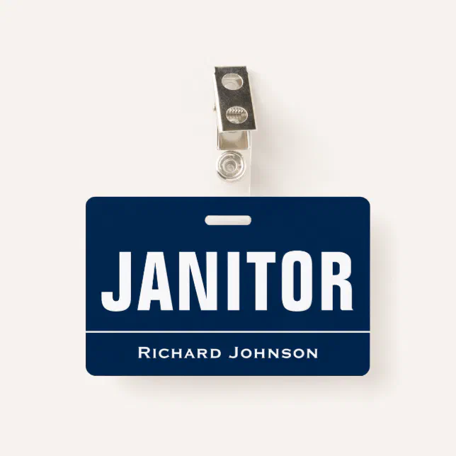 Customized Name Janitor Badge | Zazzle