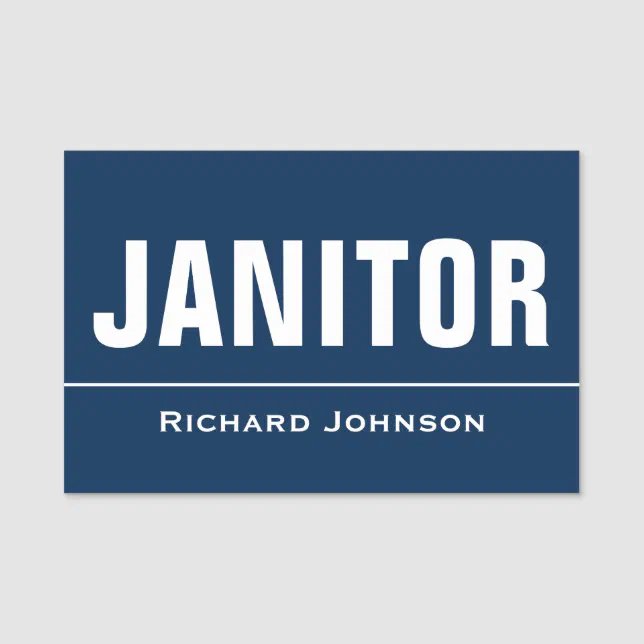 Customized Name Janitor Name Tag | Zazzle