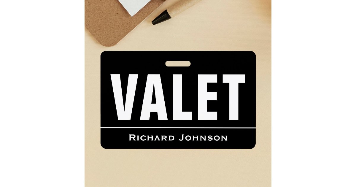 Customized Name Valet Badge | Zazzle