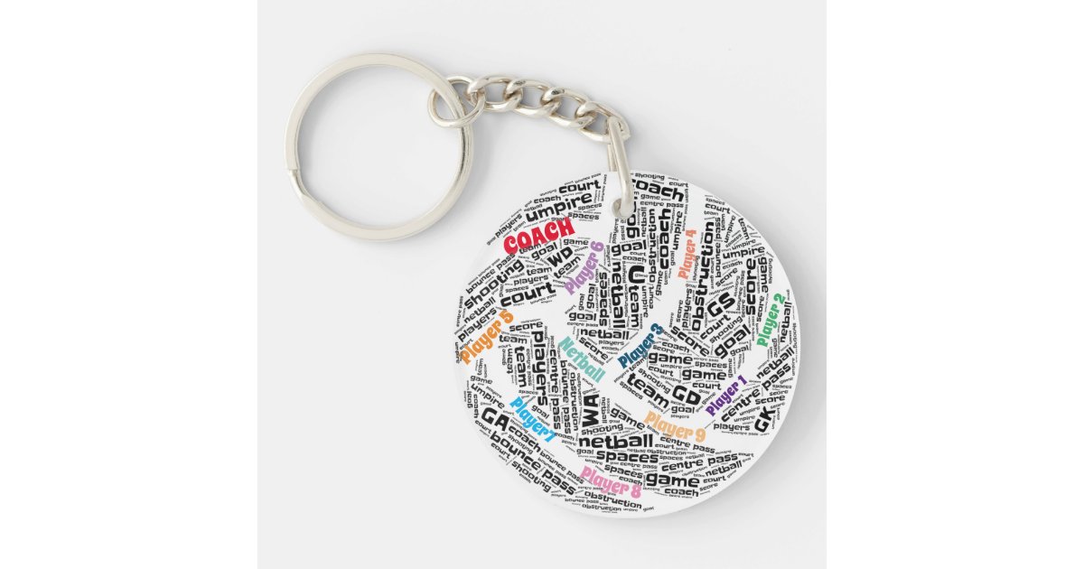 Customized Netball Team Acrylic Key Chain | Zazzle