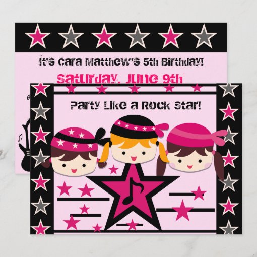 Customized Party Like a Rock Star Birthday Invite | Zazzle