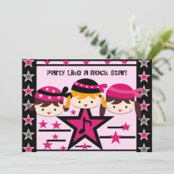 Customized Party Like a Rock Star Birthday Invite | Zazzle