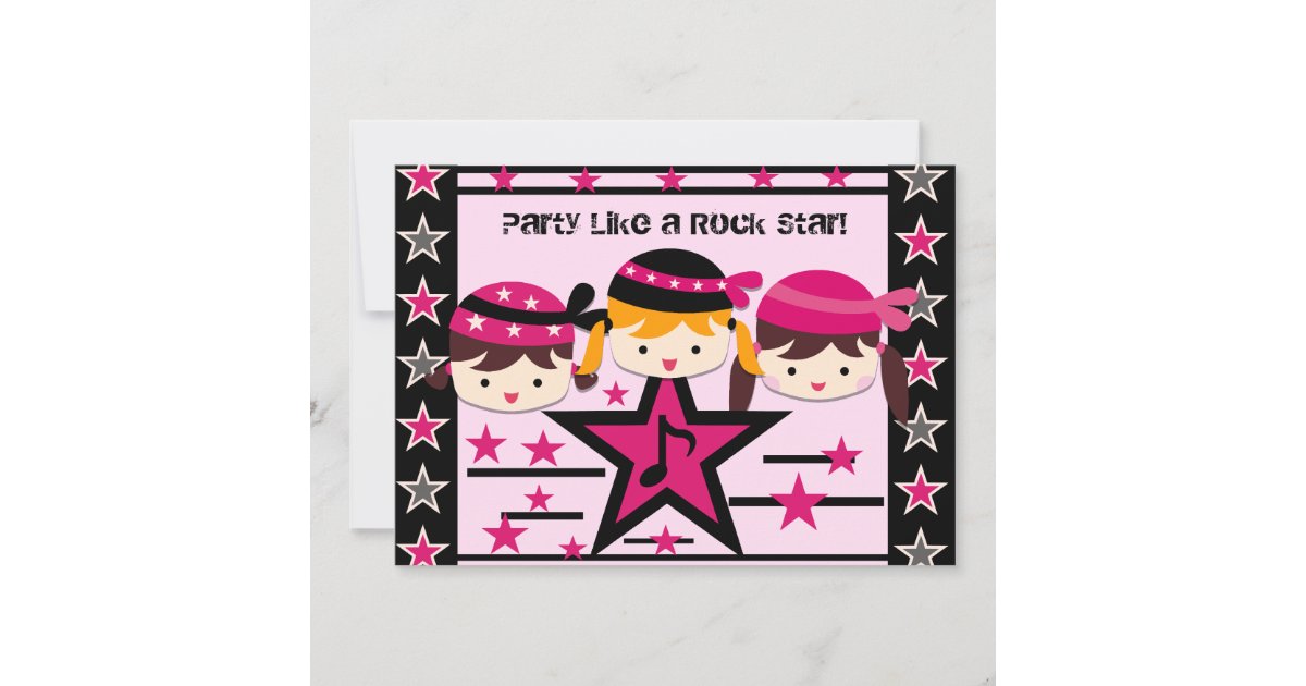 Customized Party Like a Rock Star Birthday Invite | Zazzle