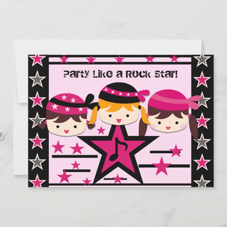 Customized Party Like a Rock Star Birthday Invite | Zazzle