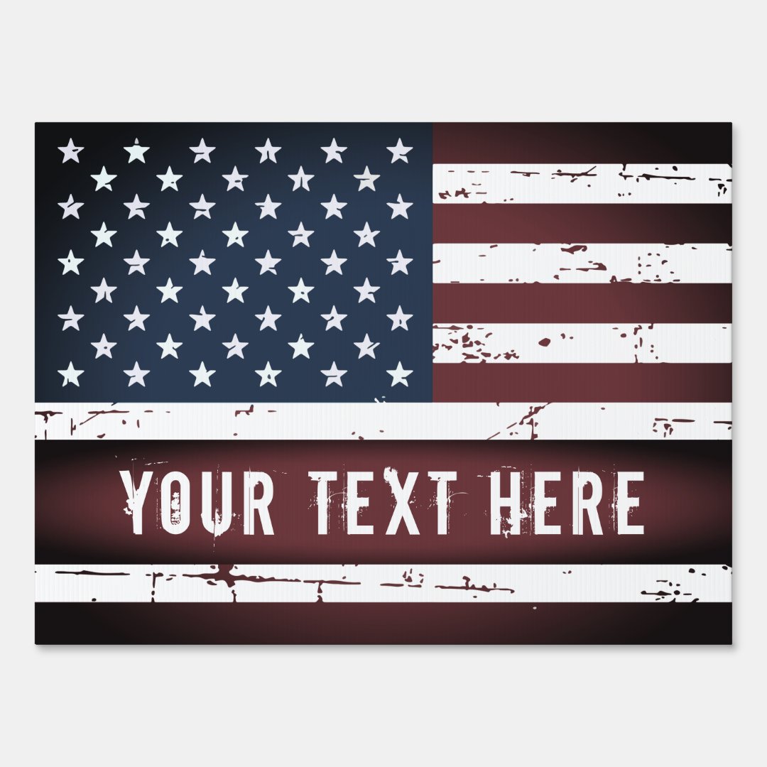 Customized Patriotic USA American Flag Sign | Zazzle