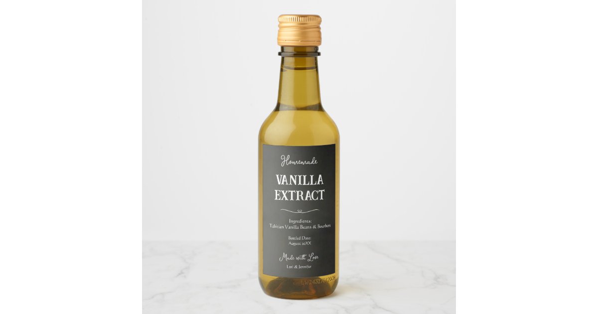 Customized Personalized Homemade Vanilla Extract Wine Label | Zazzle