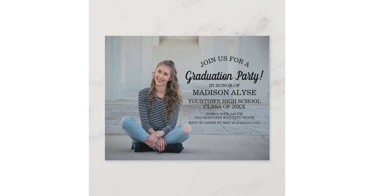 Customized Photo Graduation Party Announcement Postcard | Zazzle