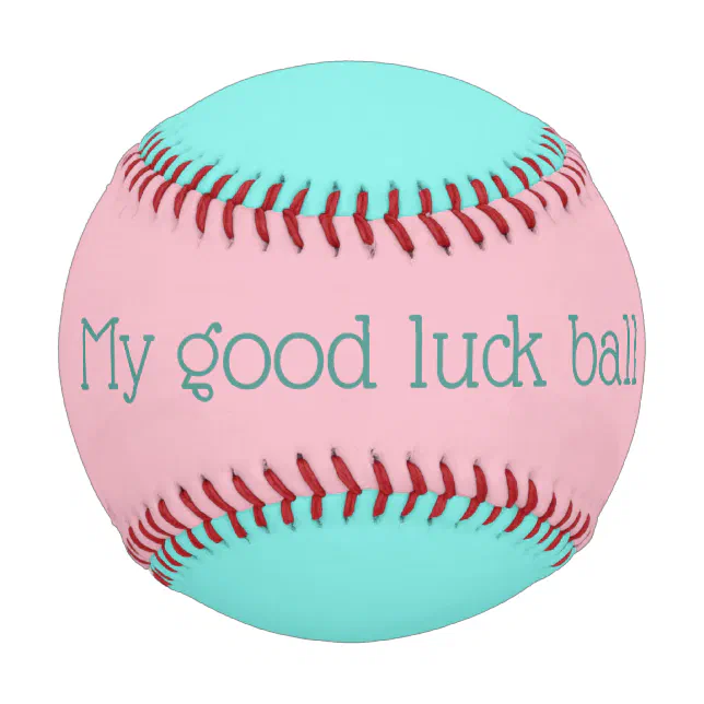 Customized Pink Turquoise My Good Luck Baseball | Zazzle