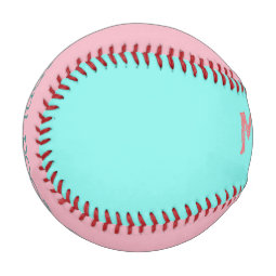 Customized Pink Turquoise My Good Luck Baseball | Zazzle