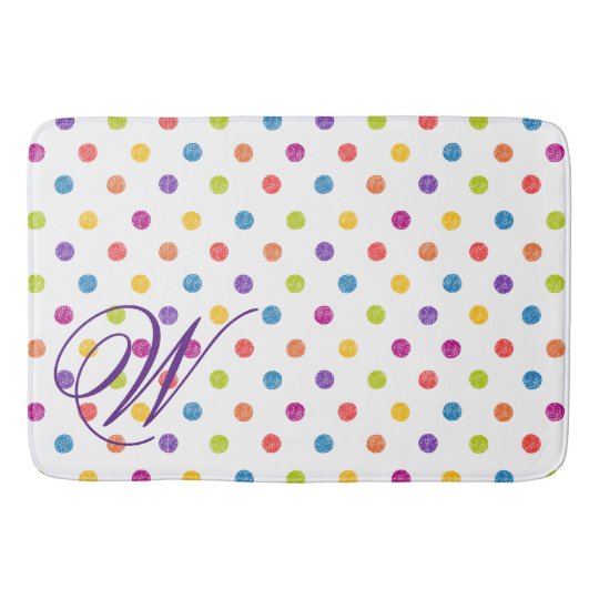 Customized Polka Dot Bath Mat