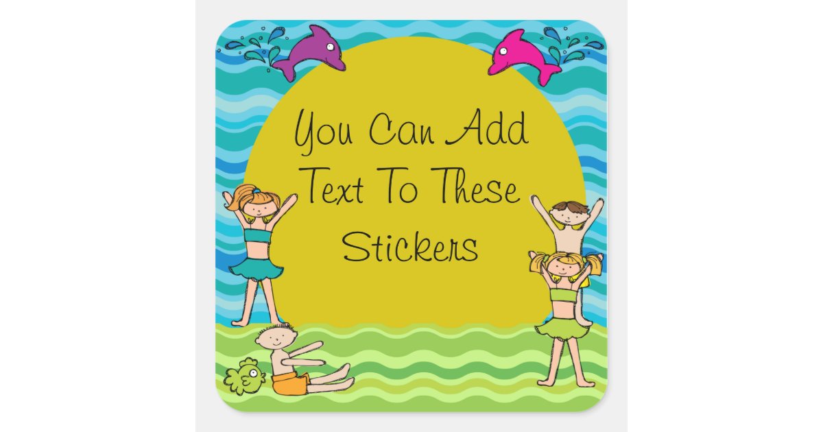 Customized Pool Party Stickers | Zazzle