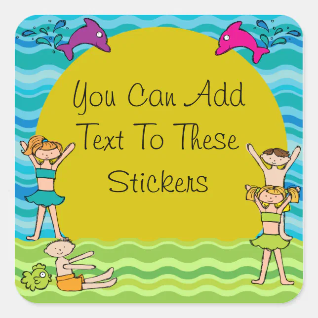 Customized Pool Party Stickers | Zazzle