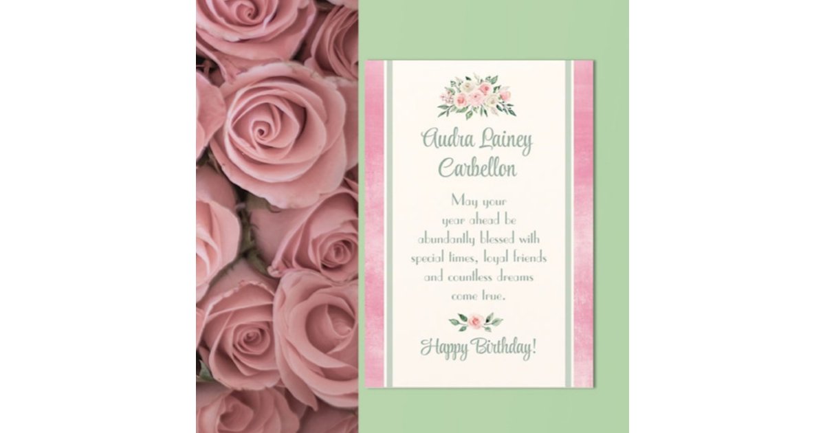 Customized, pretty pink birthday card | Zazzle