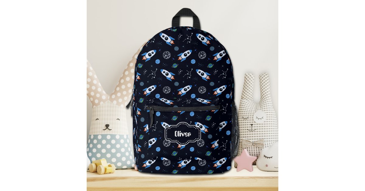 Customized Rocketship Pattern Backpack | Zazzle