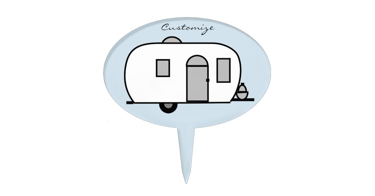 Customized Rounded Gypsy tiny caravan Cake Topper | Zazzle