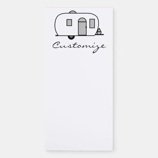 Customized Rounded Gypsy tiny caravan Magnetic Notepad | Zazzle