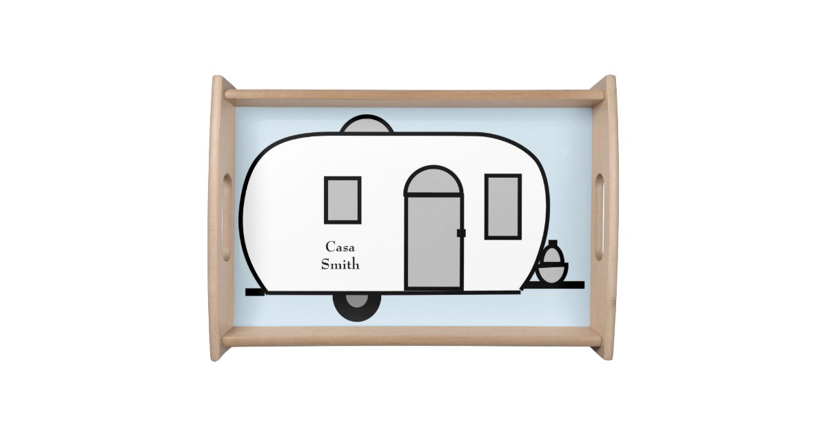 Customized Rounded Gypsy tiny caravan Serving Tray | Zazzle