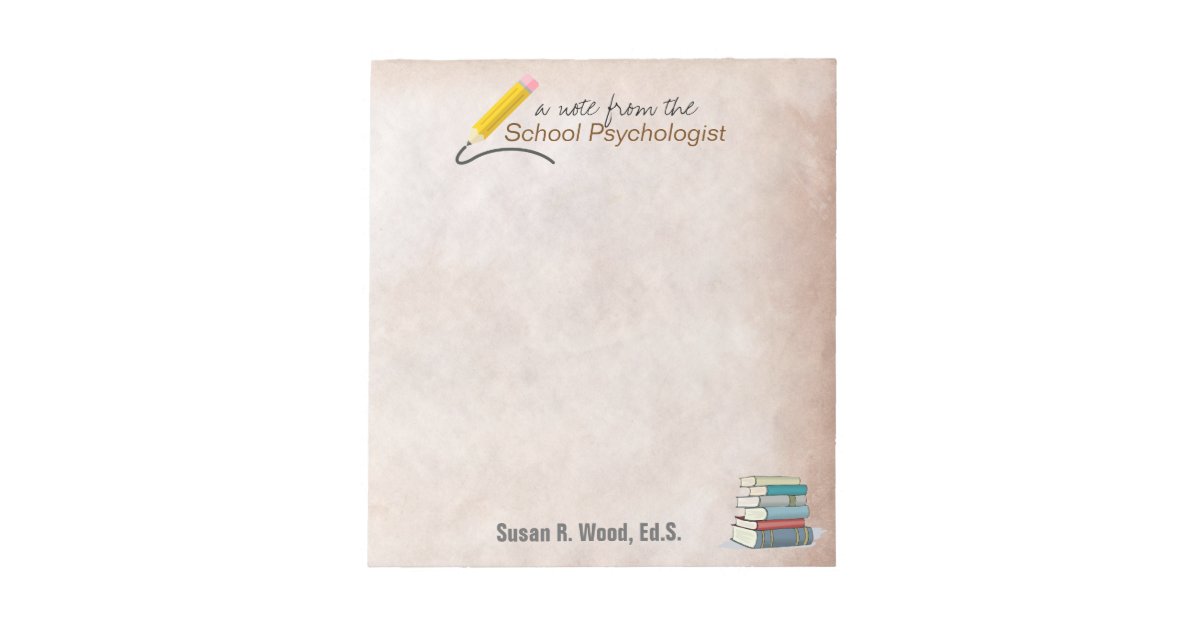 Customized School Psychologist Parchment Note Pad | Zazzle