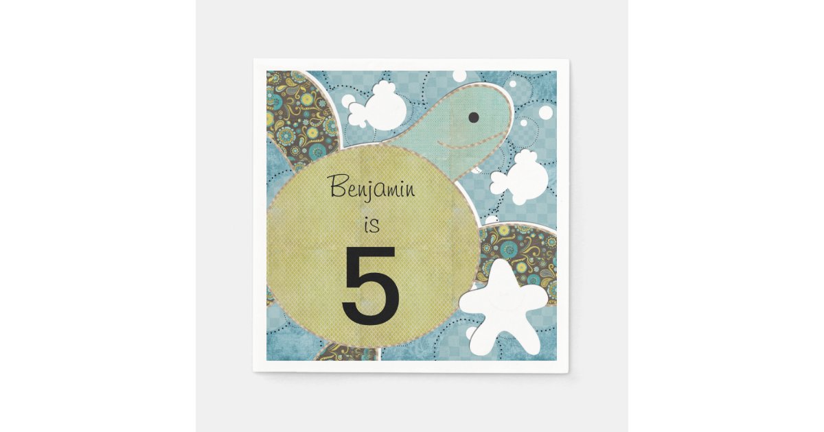 Customized Sea Turtle Paper Napkins | Zazzle