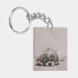 Customized Shih tzu Keychain, Sleeping Dog Keychain | Zazzle