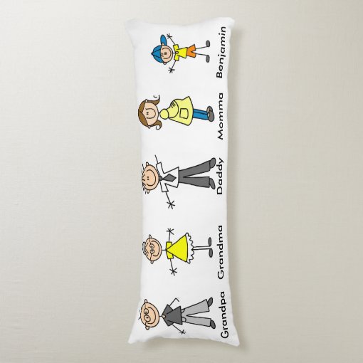 Customized Stick Figure Family Body Pillow | Zazzle