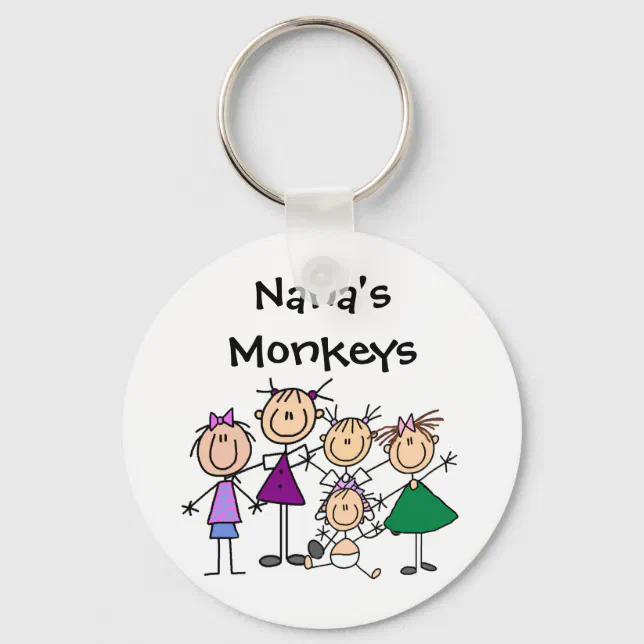 Customized Stick Figure Family Keychains | Zazzle