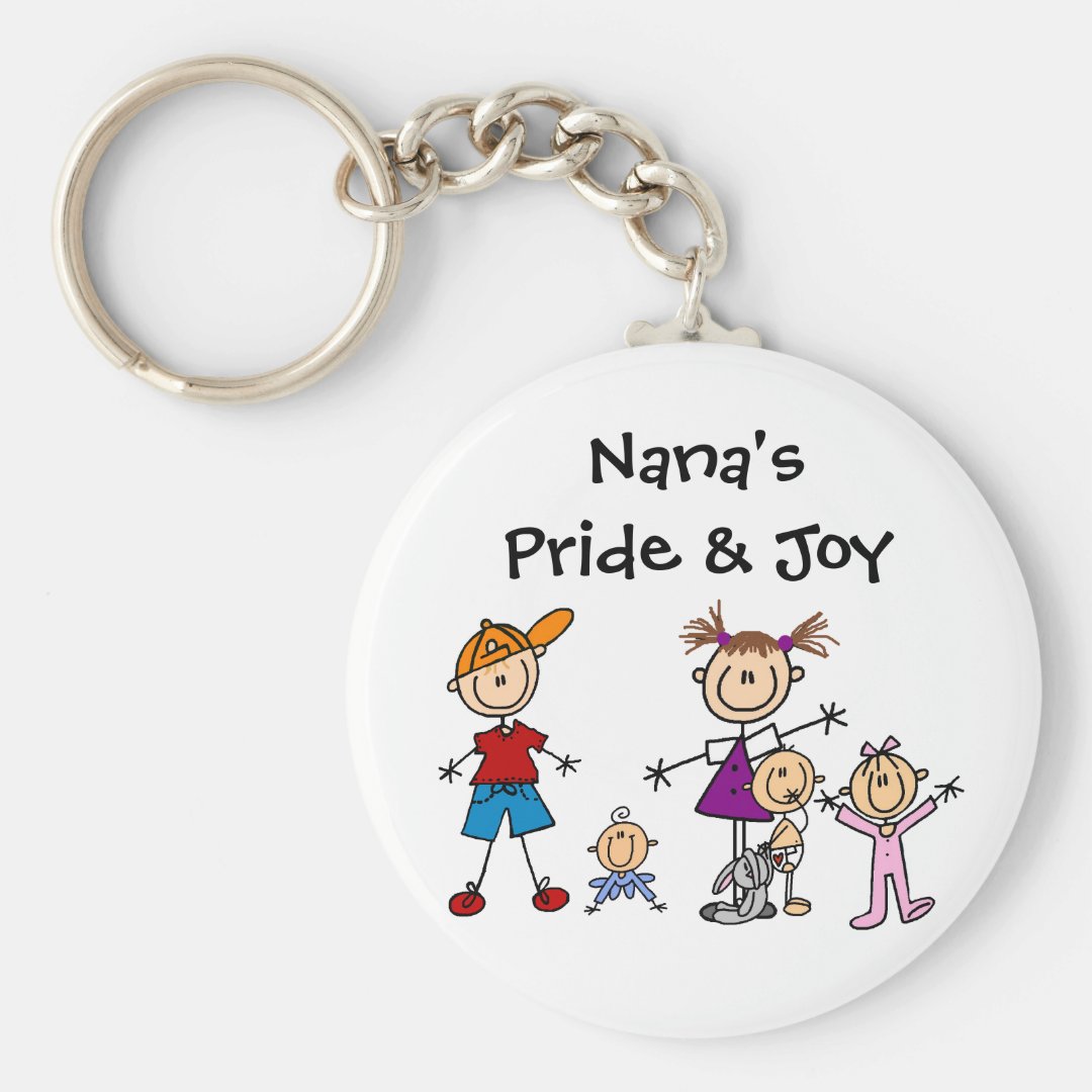 Customized Stick Figure Kids Family Keychains | Zazzle