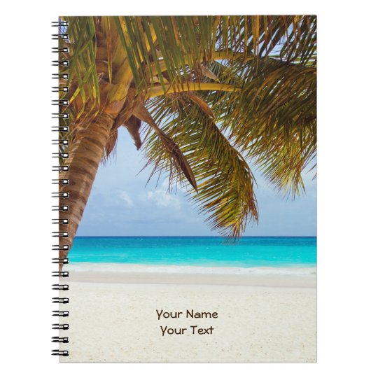 Customized Tropical Chilling Beach Scene Notebook | Zazzle.com