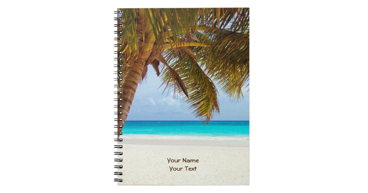 Customized Tropical Chilling Beach Scene Notebook | Zazzle