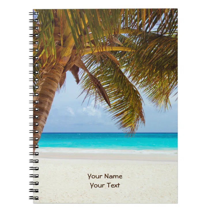 Customized Tropical Chilling Beach Scene Notebook | Zazzle