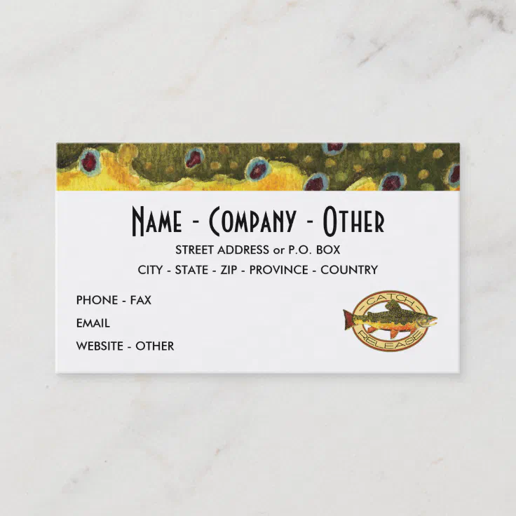 Customized Trout Fishing Business Card | Zazzle