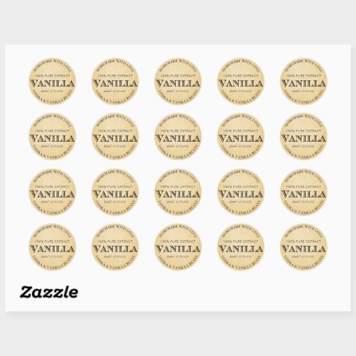 Customized Vanilla Extract VE005_01 Classic Round Sticker | Zazzle