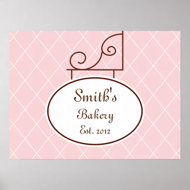 Customized Vintage Pink Sign Print | Zazzle