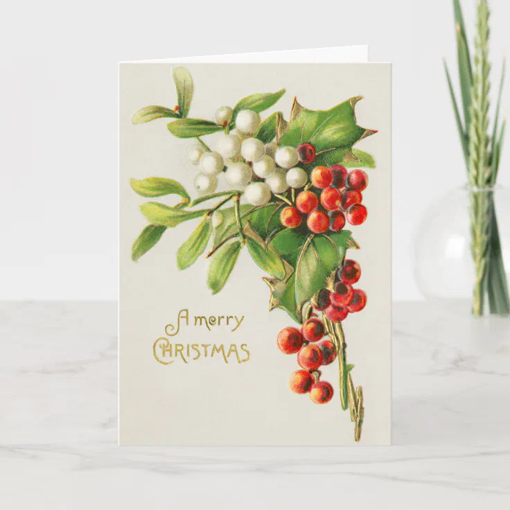Customized Vintage Retro Christmas Greeting Card | Zazzle