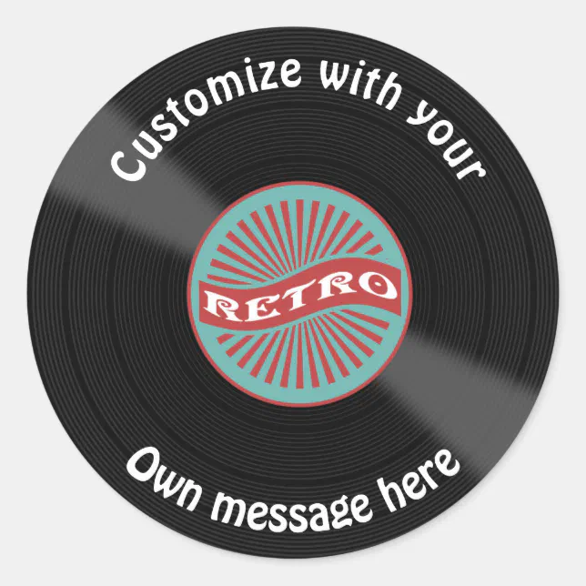 Customized Vinyl Record Classic Round Sticker | Zazzle