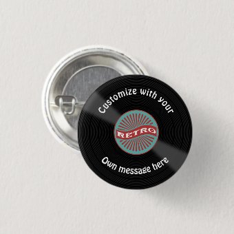 Customized Vinyl Record Pinback Button | Zazzle