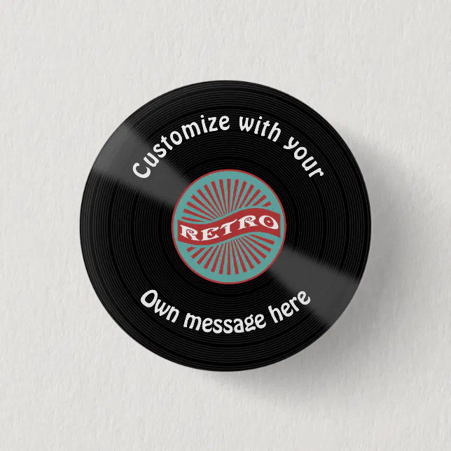 Customized Vinyl Record Pinback Button | Zazzle
