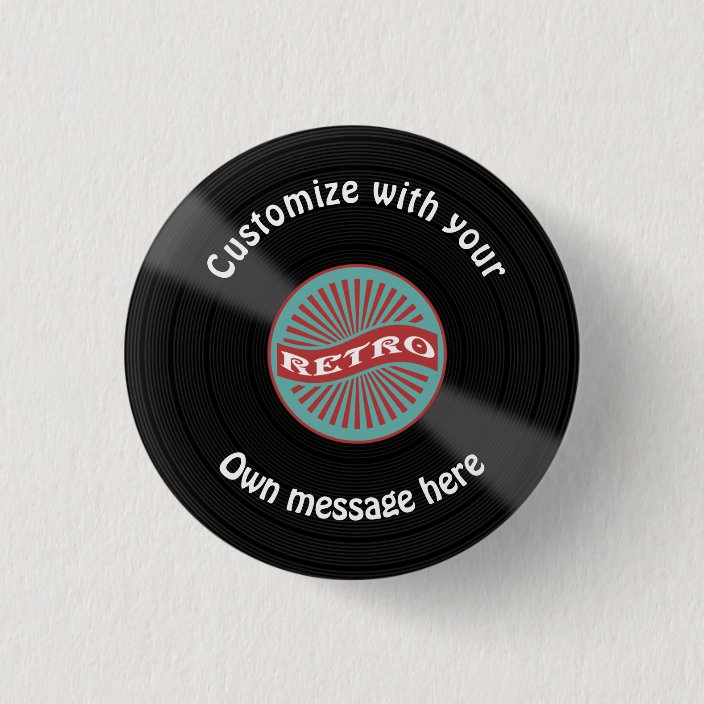 Customized Vinyl Record Pinback Button | Zazzle.com