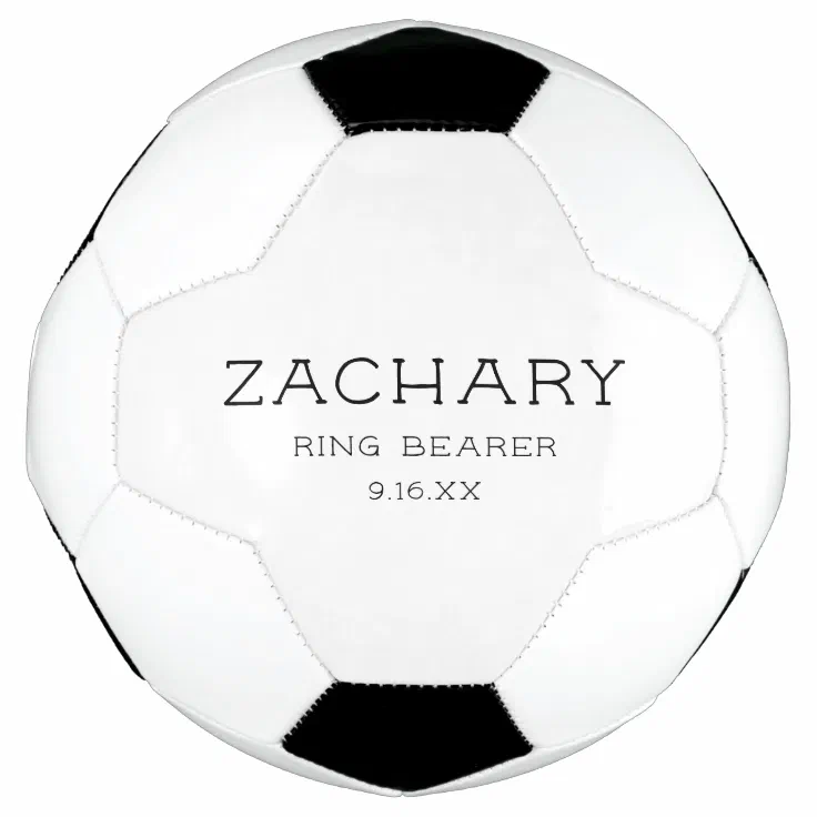 Customized Wedding Ring Bearer Keepsake Soccer Ball | Zazzle