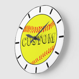 Customized White Softball Wall Clock | Zazzle
