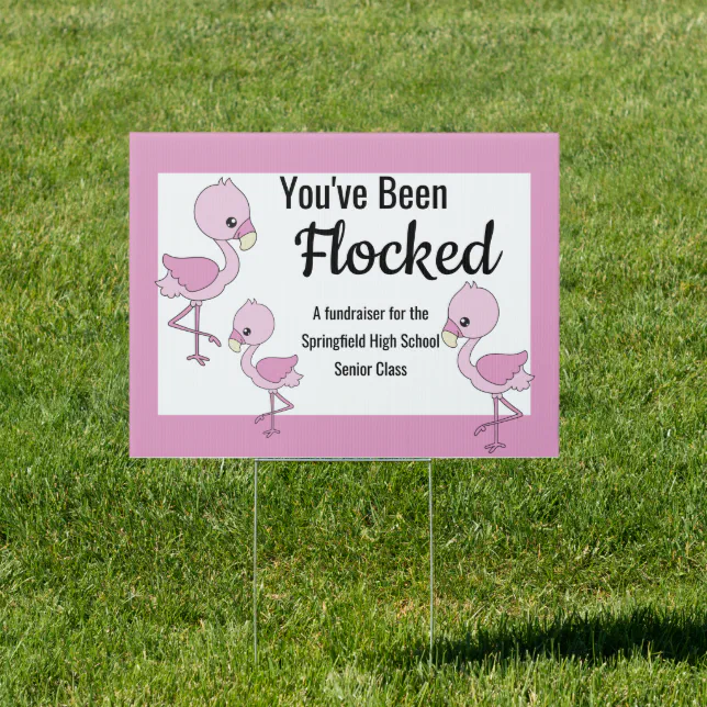 Customized Yard Flocking Flamingos Yard Sign | Zazzle