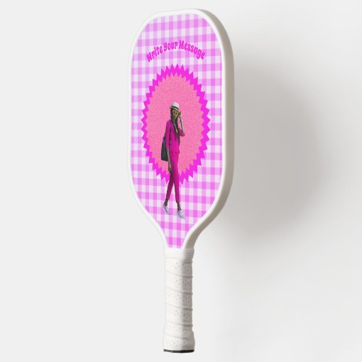Customized Your Photo Message Barbie Pickleball Paddle | Zazzle