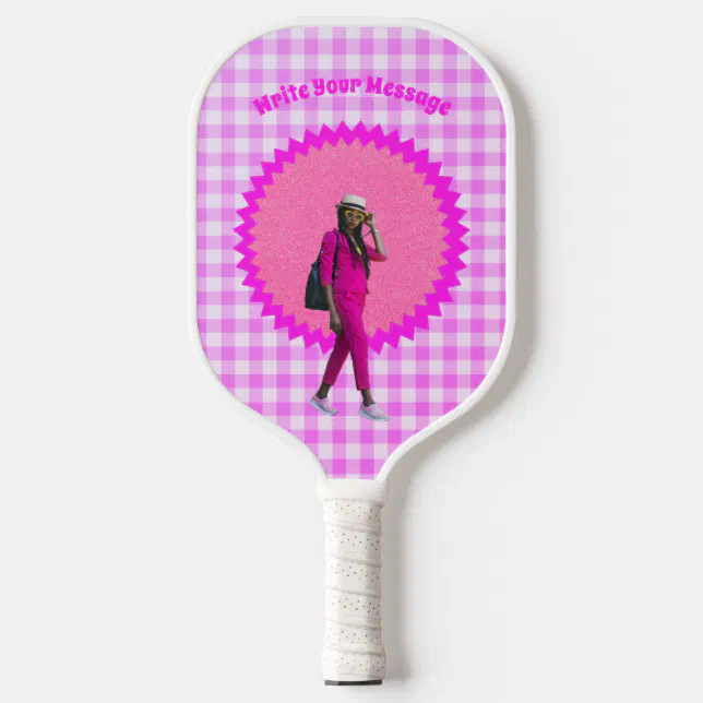 Customized Your Photo Message Barbie Pickleball Paddle | Zazzle