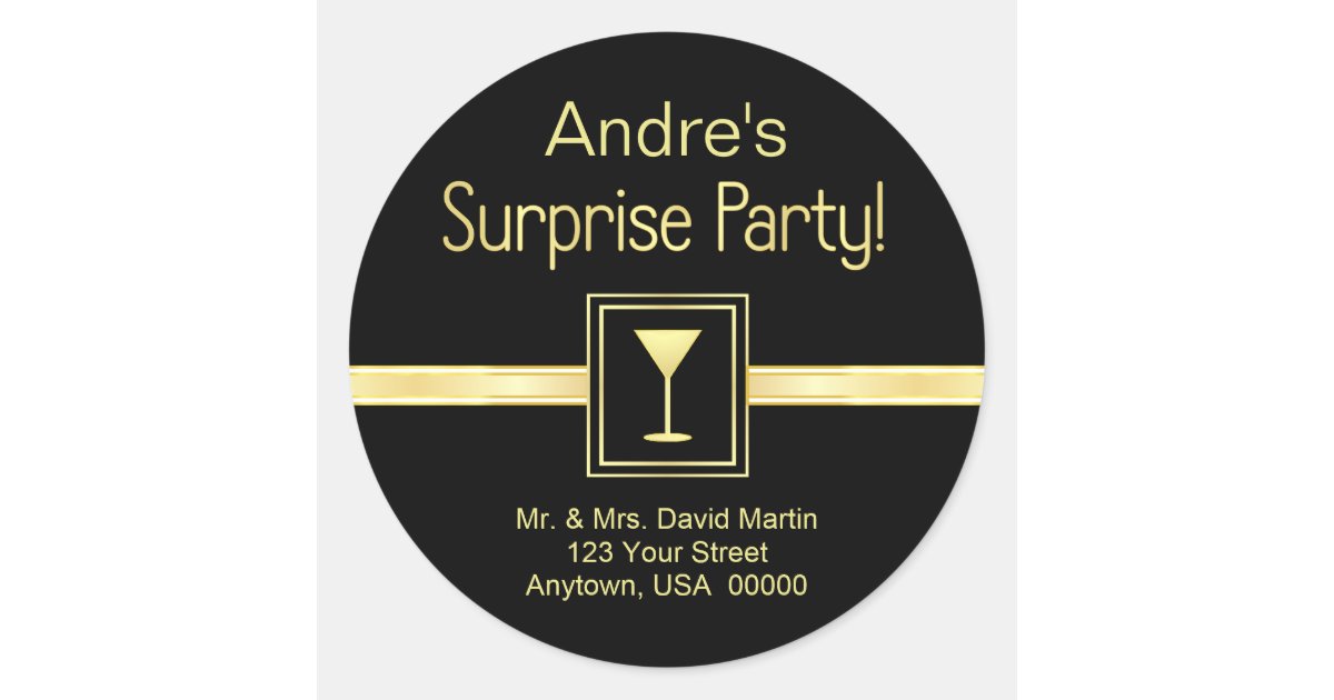 Customn Address Labels - Surprise Party | Zazzle