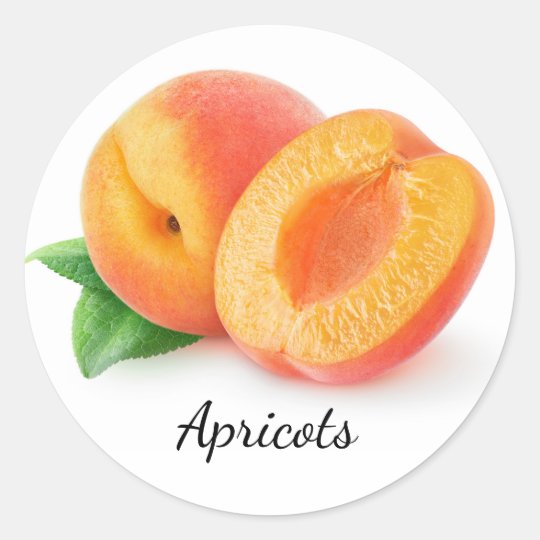 Cut apricots classic round sticker | Zazzle.com