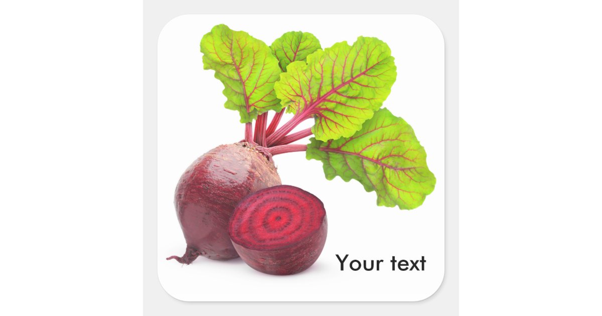 Cut beetroot square sticker | Zazzle